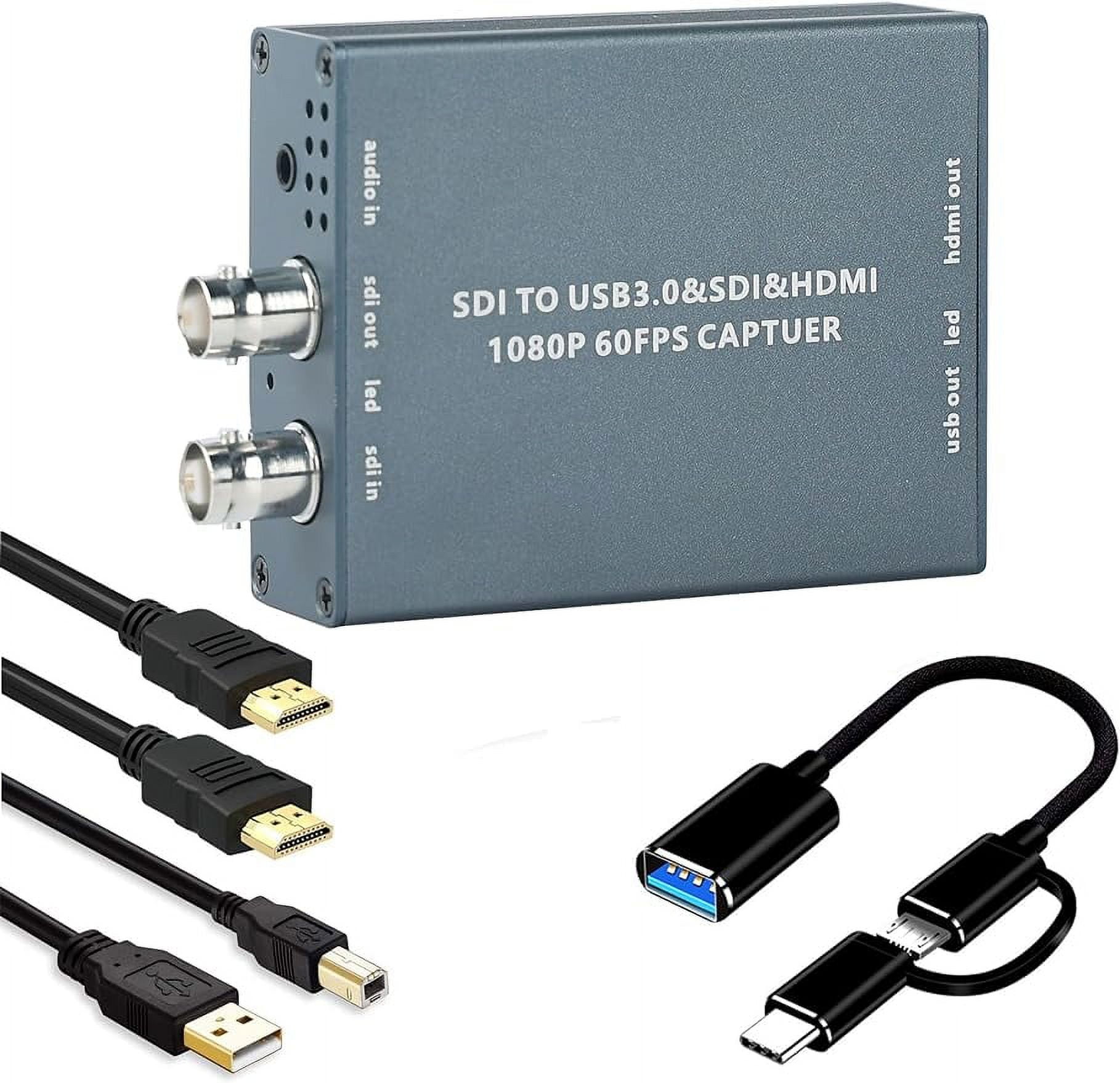 SDI Capture Card with HDMI Loopout, 1080P SDI to USB 3.0 Video Capture ...