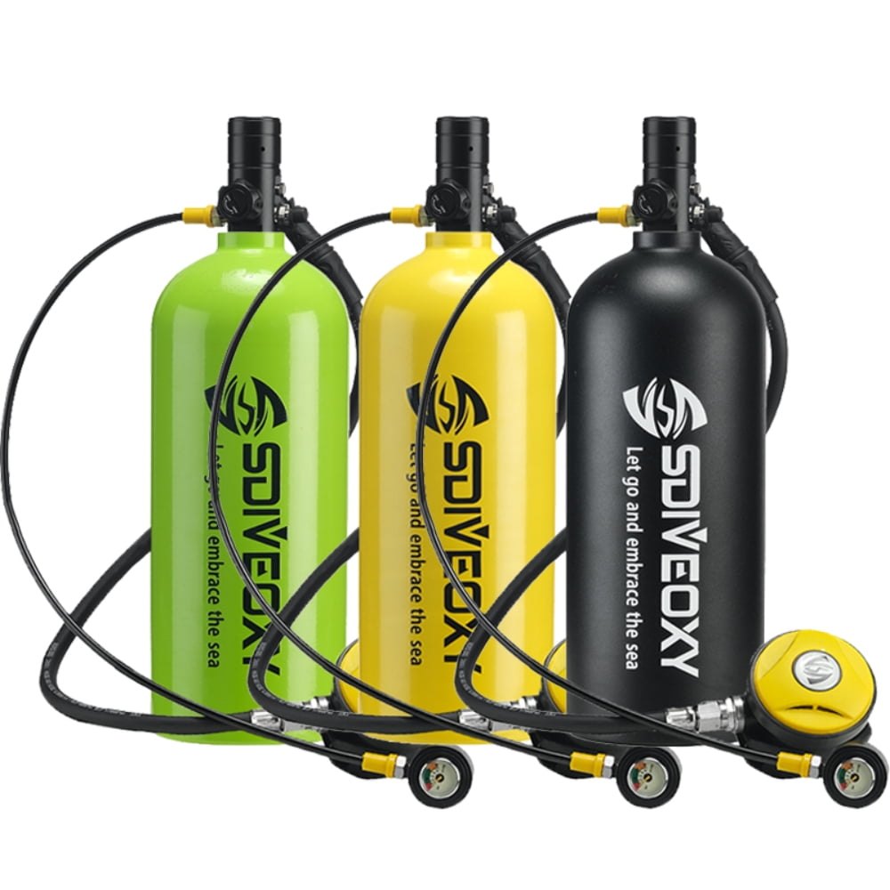 SDIVEOXY-3L Scuba Diving Cylinder with Full Face Snorkel Mask, Provides ...