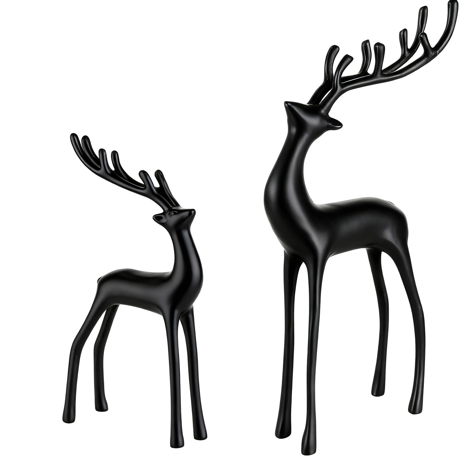 SDJMA Reindeer Statues Resin Deer Sculpture - Black Finish European ...