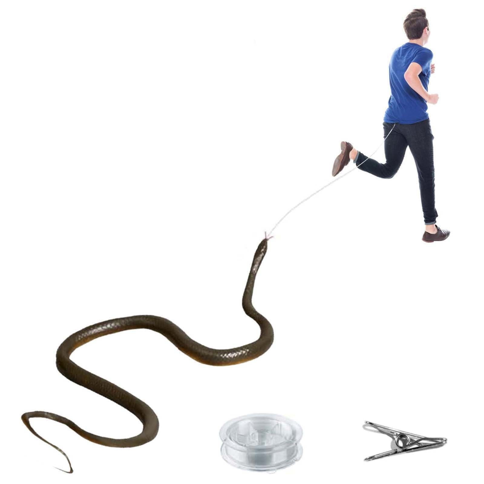 SDJMa 1.2M Clip on Snake Prank, Snake on a String Prank That Chase ...