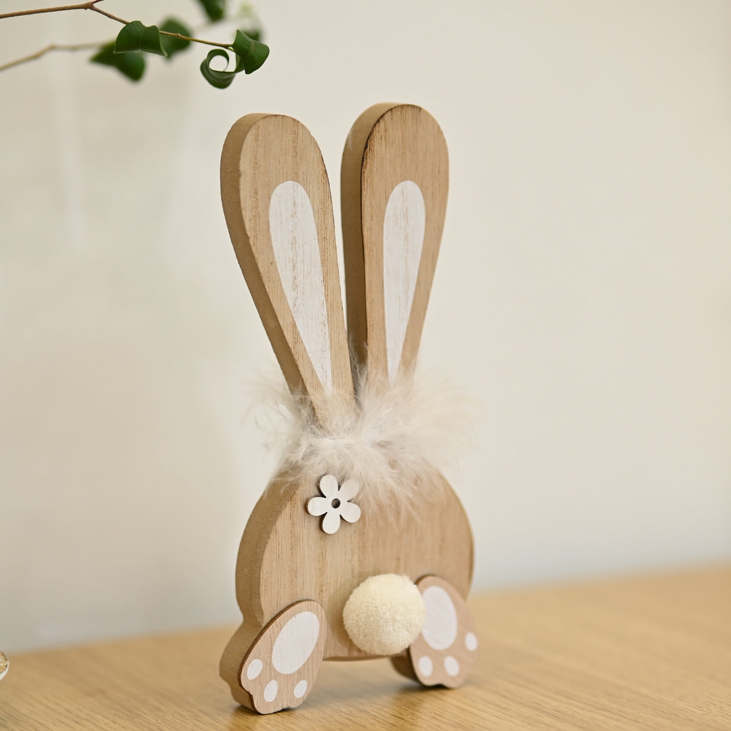 SDJMa 1 Pc Easter Bunny Wooden Signs, Rustic Rabbit Shaped Table Signs ...