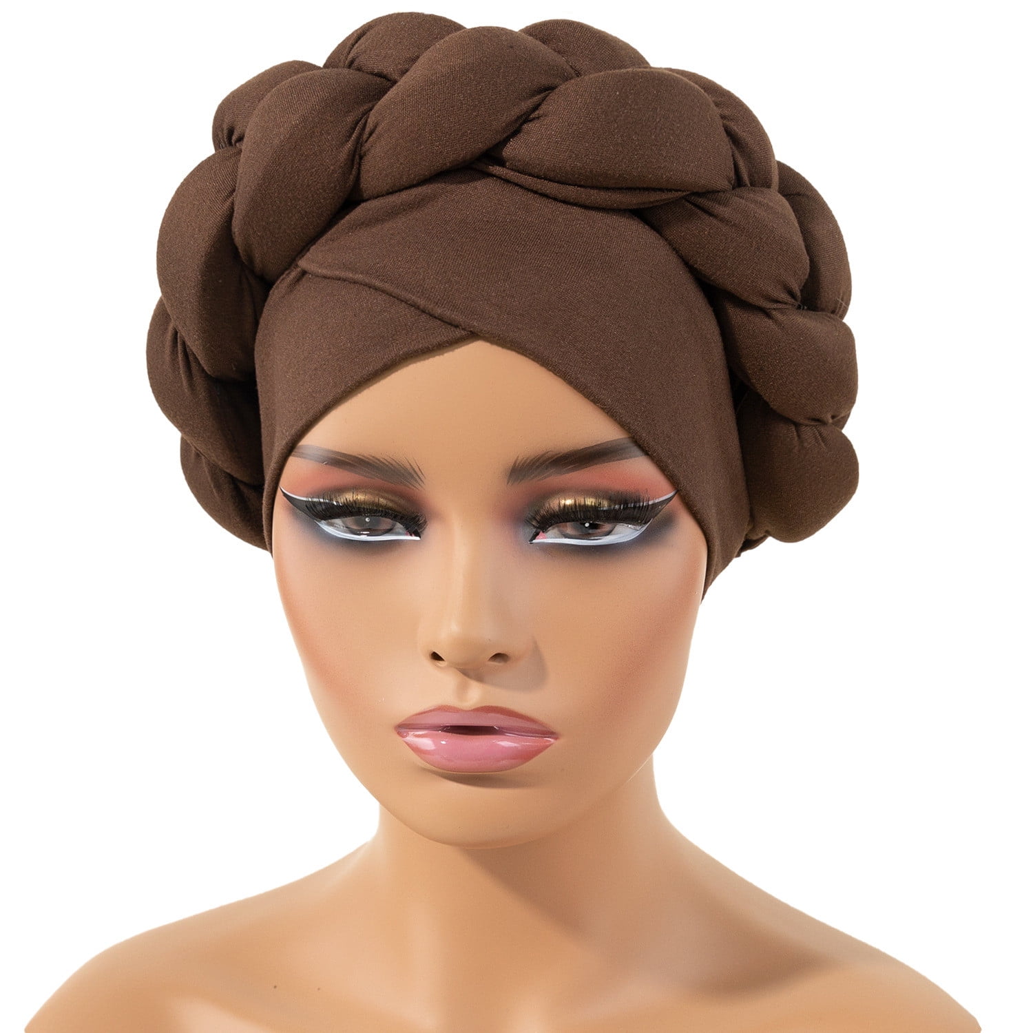 SDJMa 1 Pieces African Turban Pre-Tied Twisted Beaded Braid Head Wrap ...