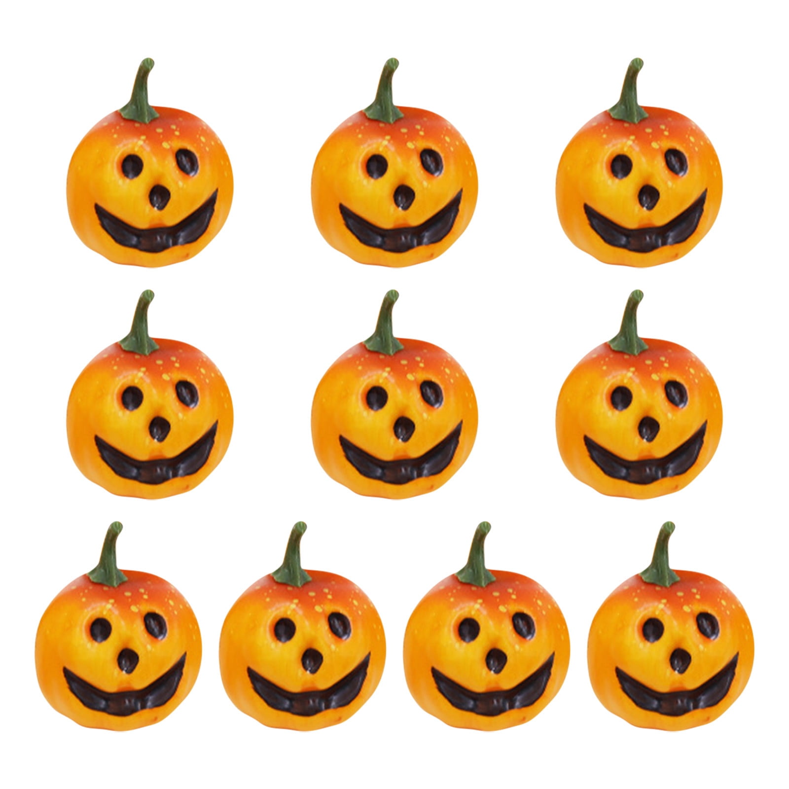 SDJMa 10 PCS Mini Halloween Pumpkin, Artificial Pumpkins with Face ...