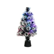 YUETJIN 32 inch Pre-lit Mini Fiber Optic Tabletop Artificial Christmas Tree with LED Starry ...