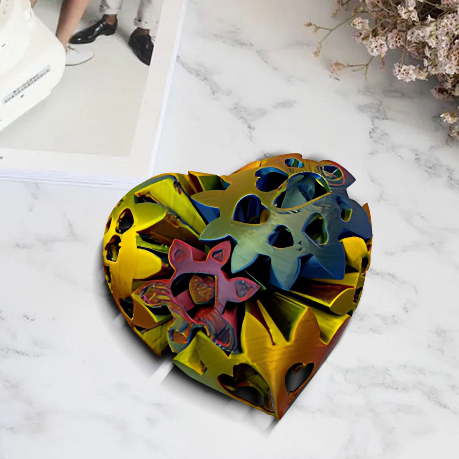 SDJMa 1Pcs Heart Gear Ball, Heart Shape 3D Printed Gear Ball Stress ...