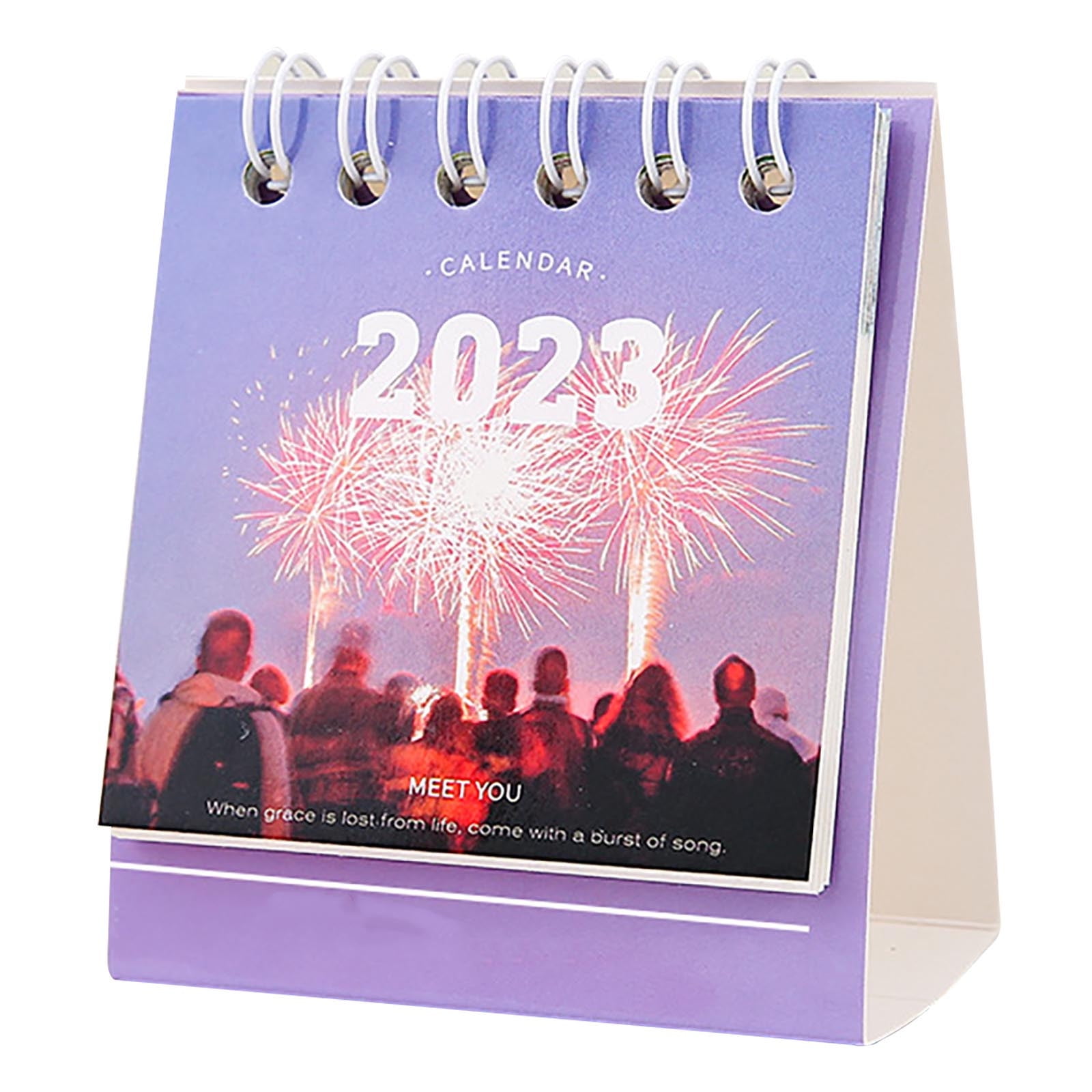 SDJMa 2023 Mini Desk Calendar - Protable Standing Flip Desktop Calendar ...