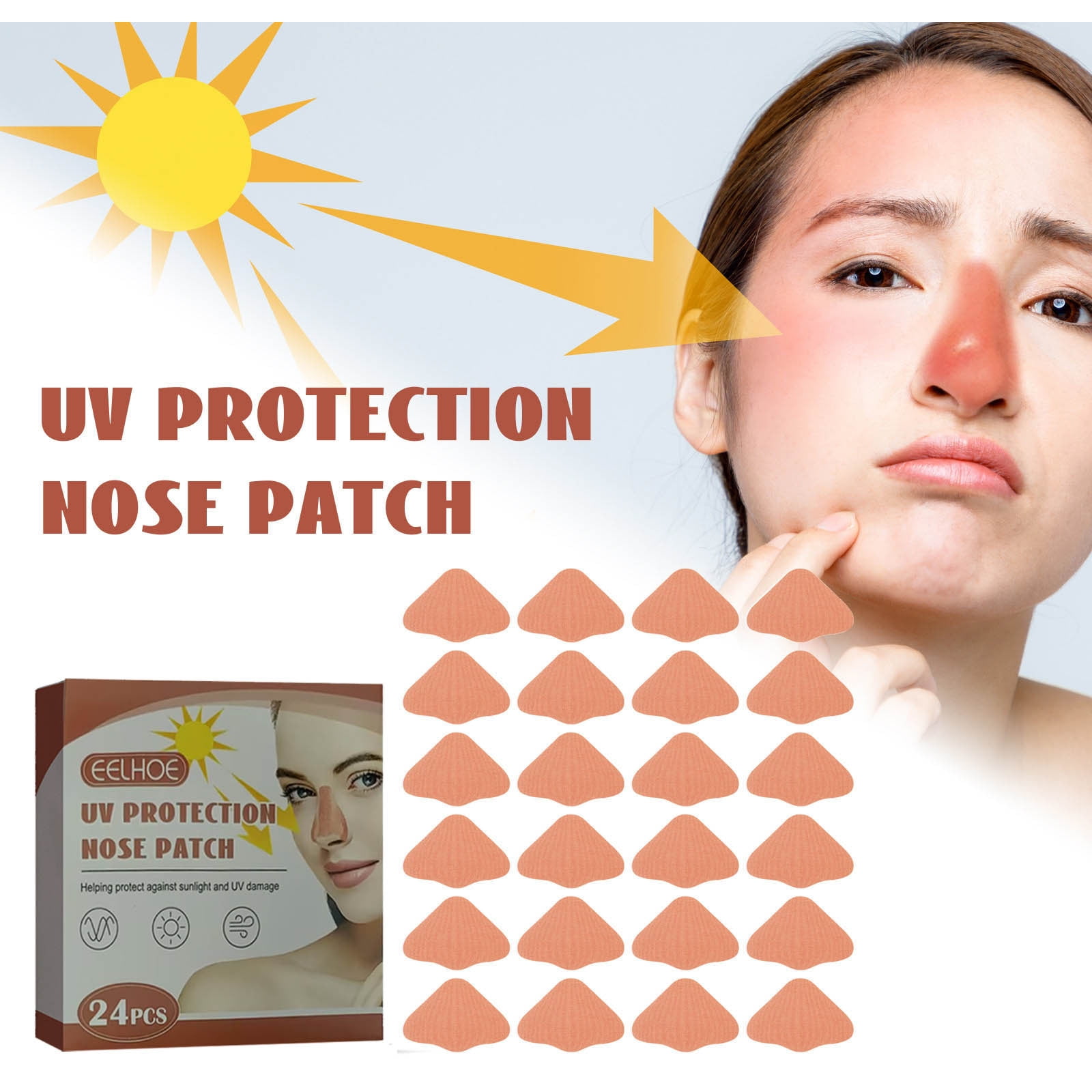 SDJMa 24 Set Sun Protection Nose Patch UV Protection Nose Cover for Men ...