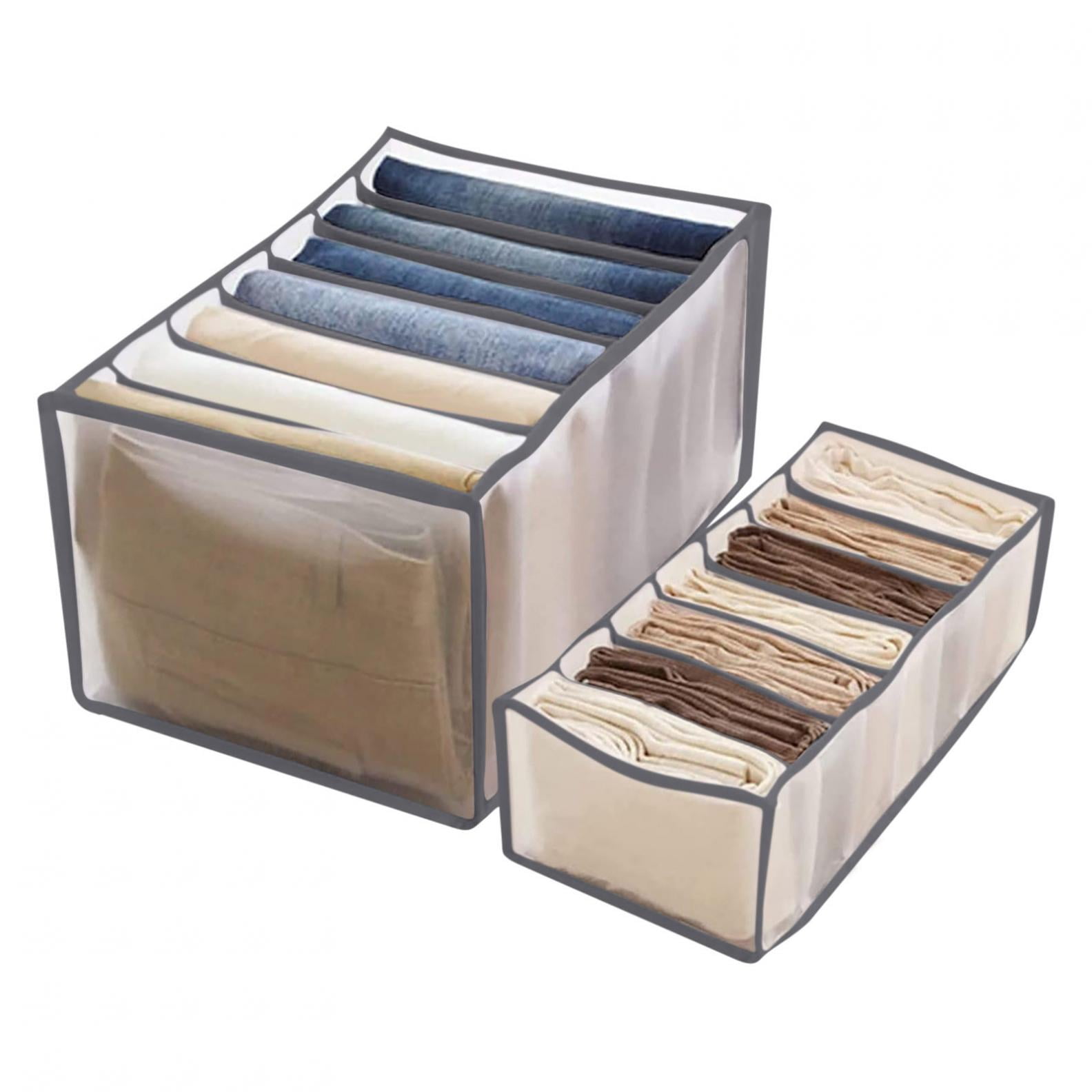 SDJMa 2PCS Wardrobe Clothes Organizer Portable Storage Baskets, Jeans ...