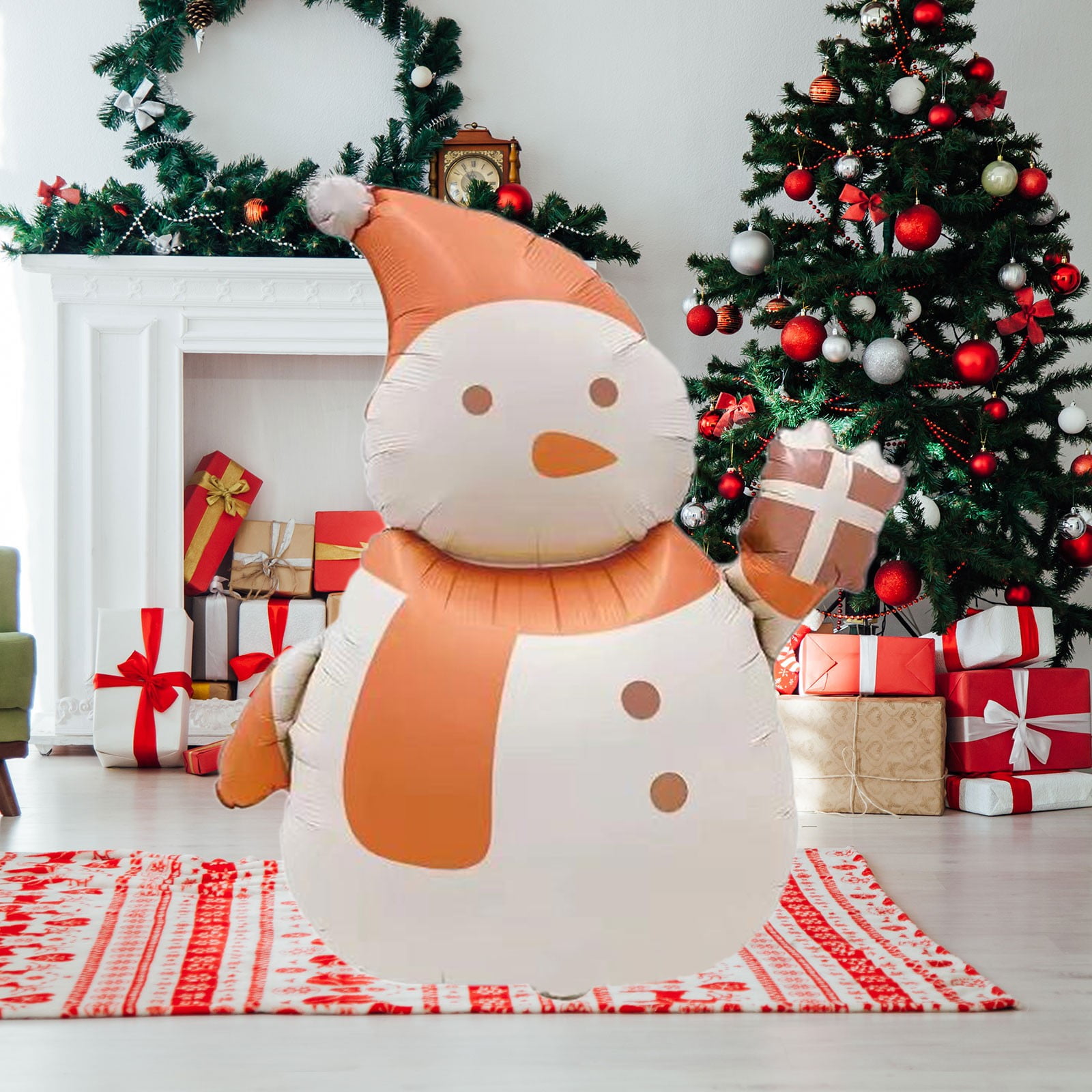 SDJMa 33 Inch Christmas Inflatable Snowman Outdoor Decoration, Blow Up ...