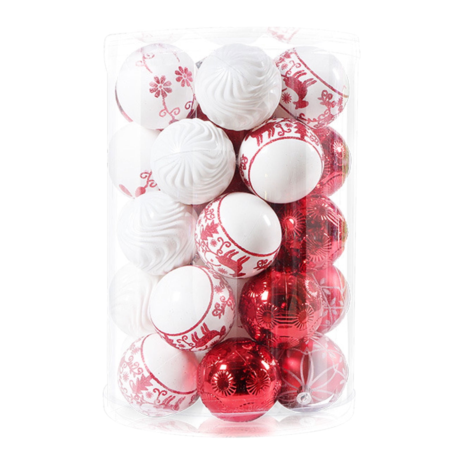 SDJMa 34PCS Red Christmas Ball Ornaments,Shatterproof Plastic Christmas ...
