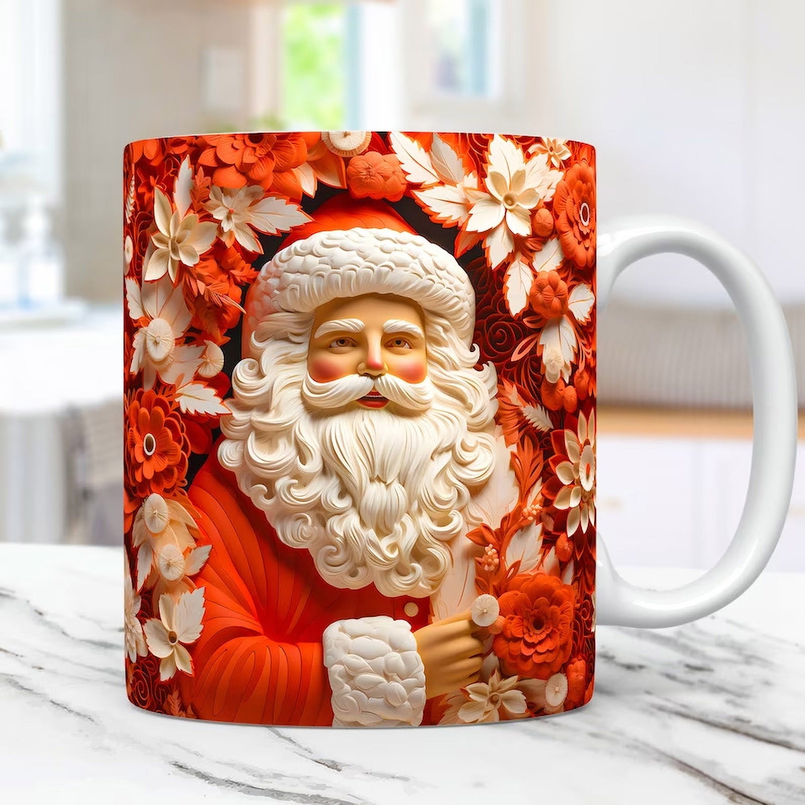 Sdjma 3d Santa Claus Mug Cute 3d Santa Claus Coffee Cup Christmas
