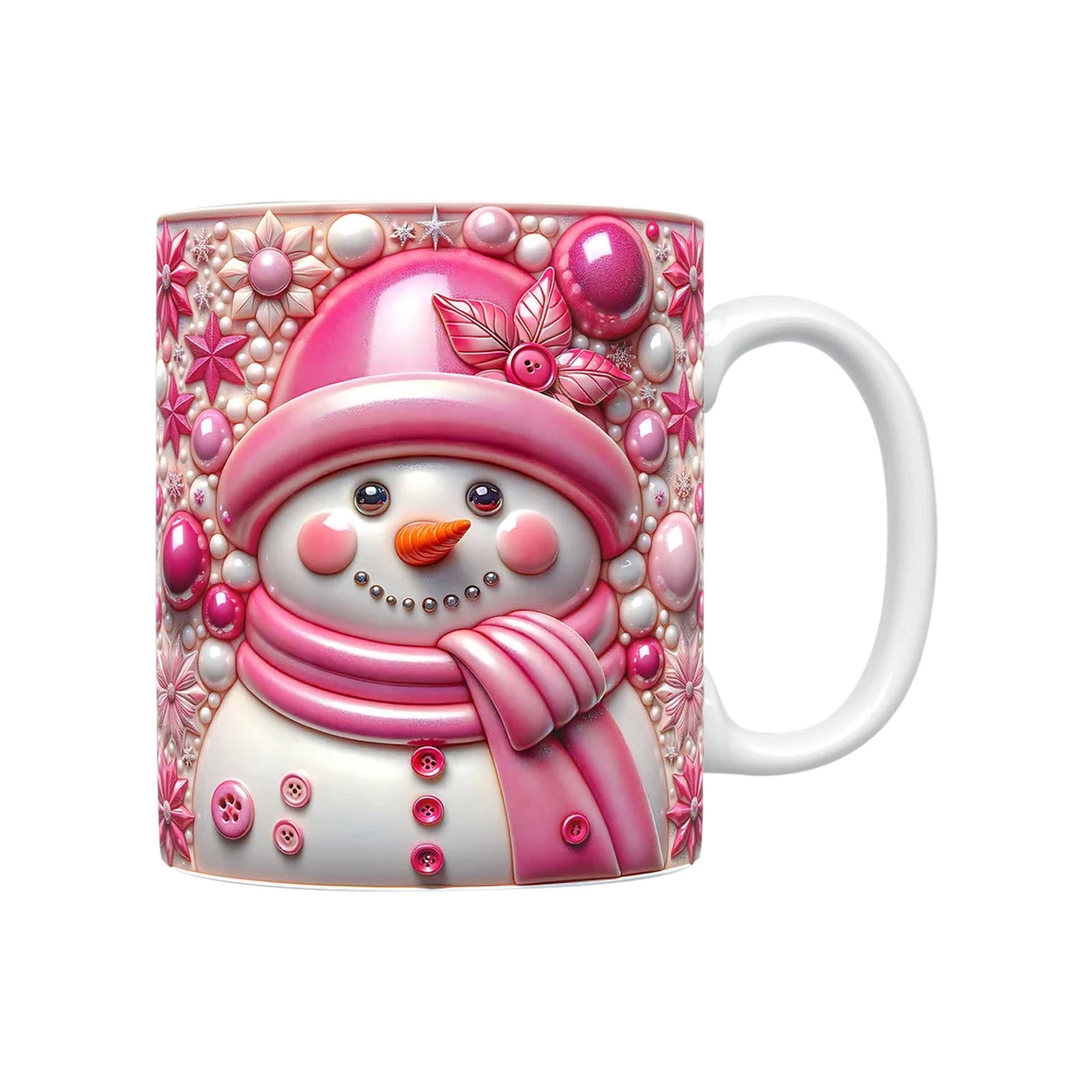 SDJMa 3D Snowman Mug, Cute 3D Snowman Coffee Cup, Multi-Purpose ...