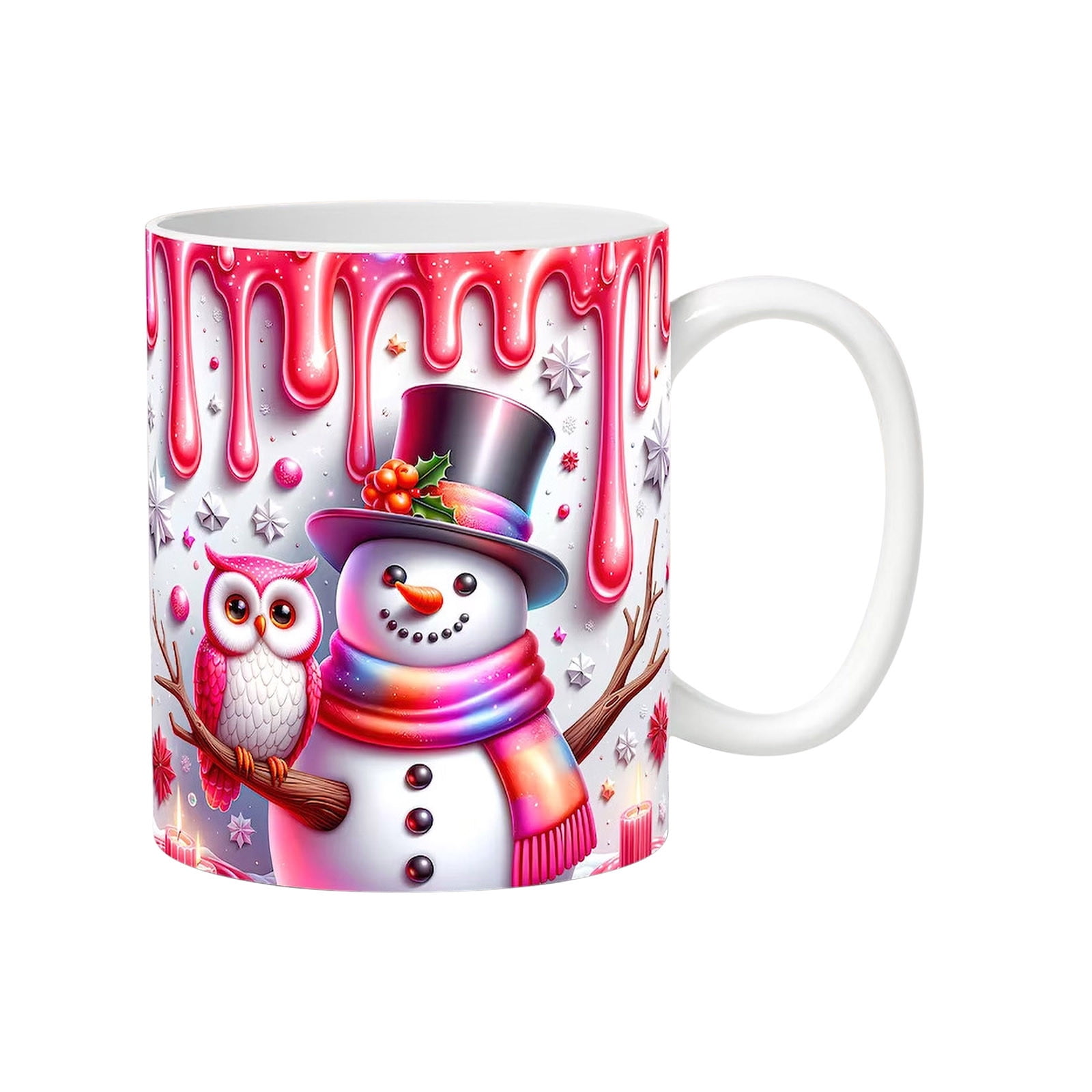 SDJMa 3D Snowman Mug, Cute 3D Snowman Coffee Cup, Multi-Purpose ...