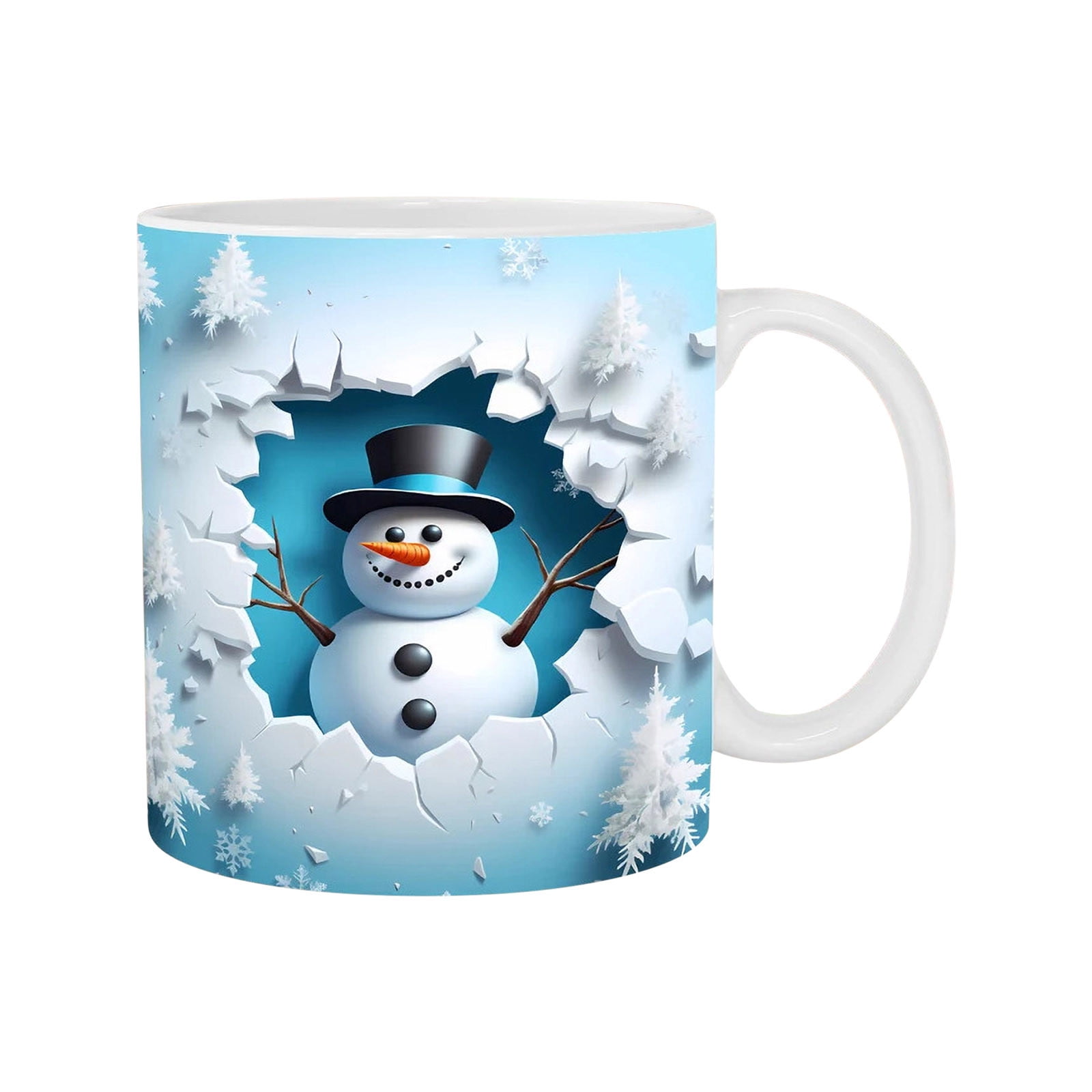 SDJMa 3D Snowman Mug, Cute 3D Snowman Coffee Cup, Multi-Purpose ...
