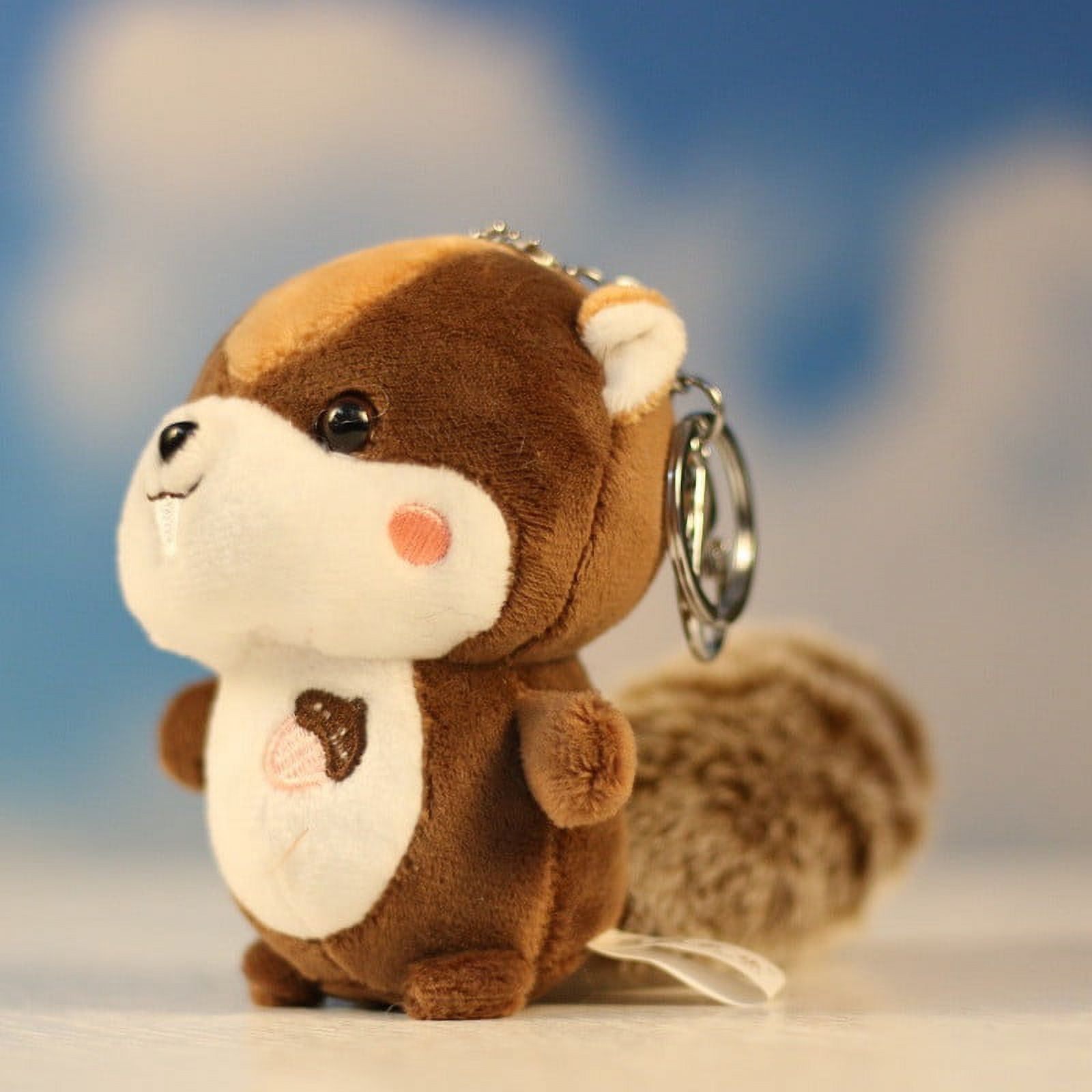 SDJMa 4.3x3.1in Cute Small Squirrel Plush Keychain Decoration for ...