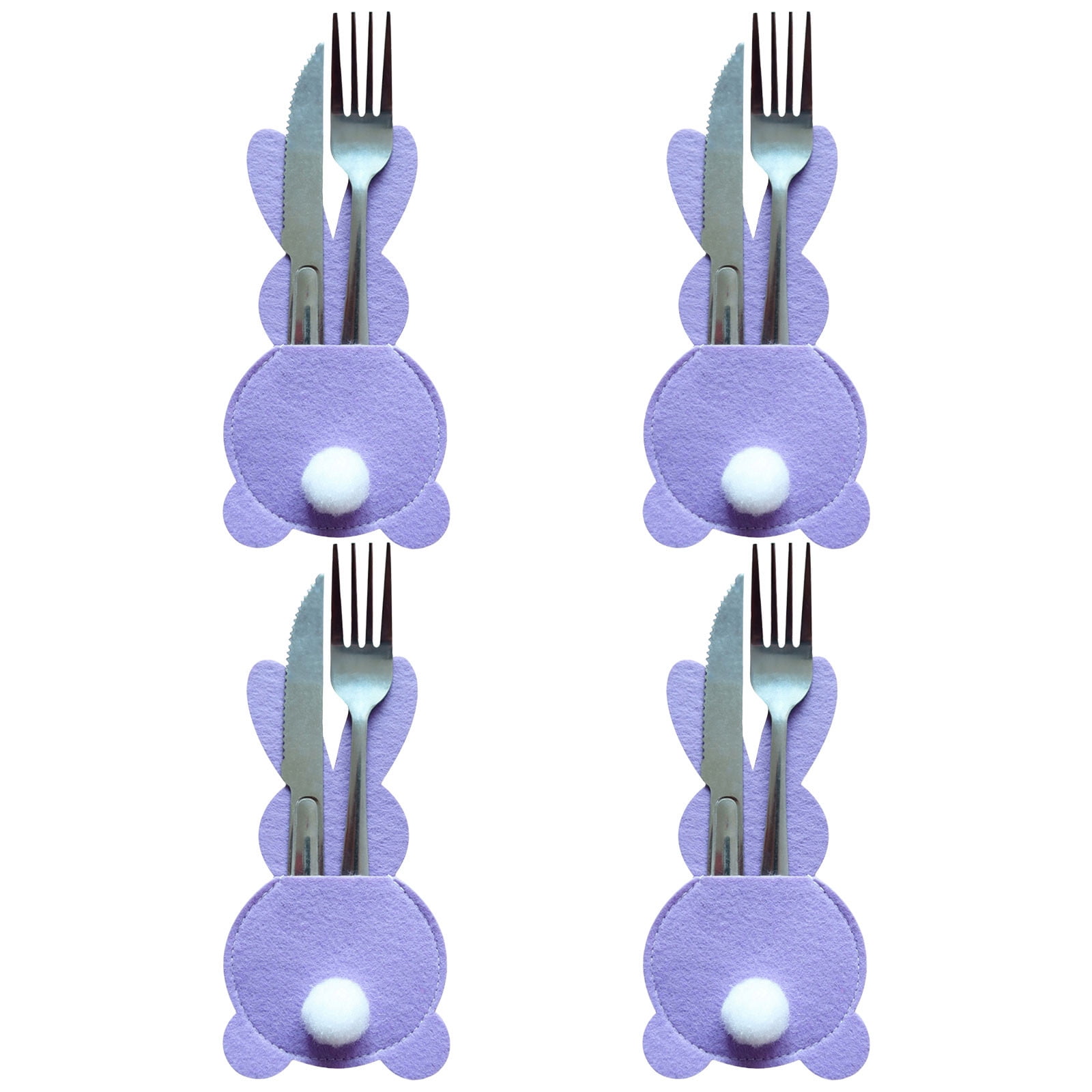 SDJMa 4 Pack Easter Bunny Utensil Cutlery Holders, Rabbit Shaped ...