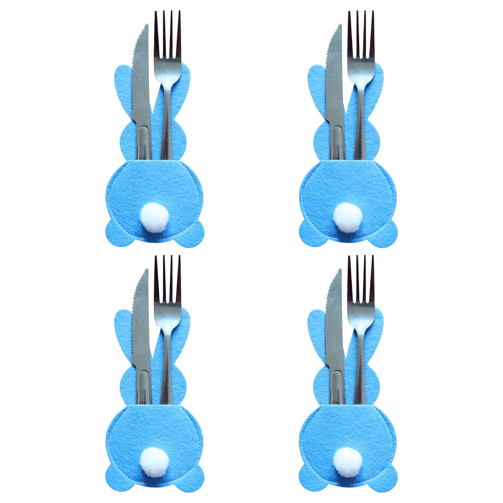 SDJMa 4 Pack Easter Bunny Utensil Cutlery Holders, Rabbit Shaped ...