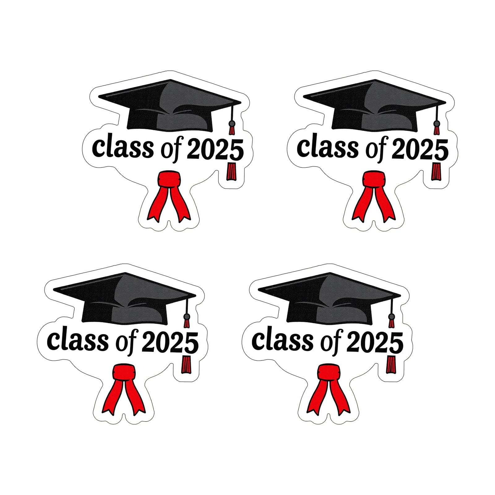 SDJMa 4 Pcs Graduation Cap Adhesive Stickers, Class of 2025 Graduation ...