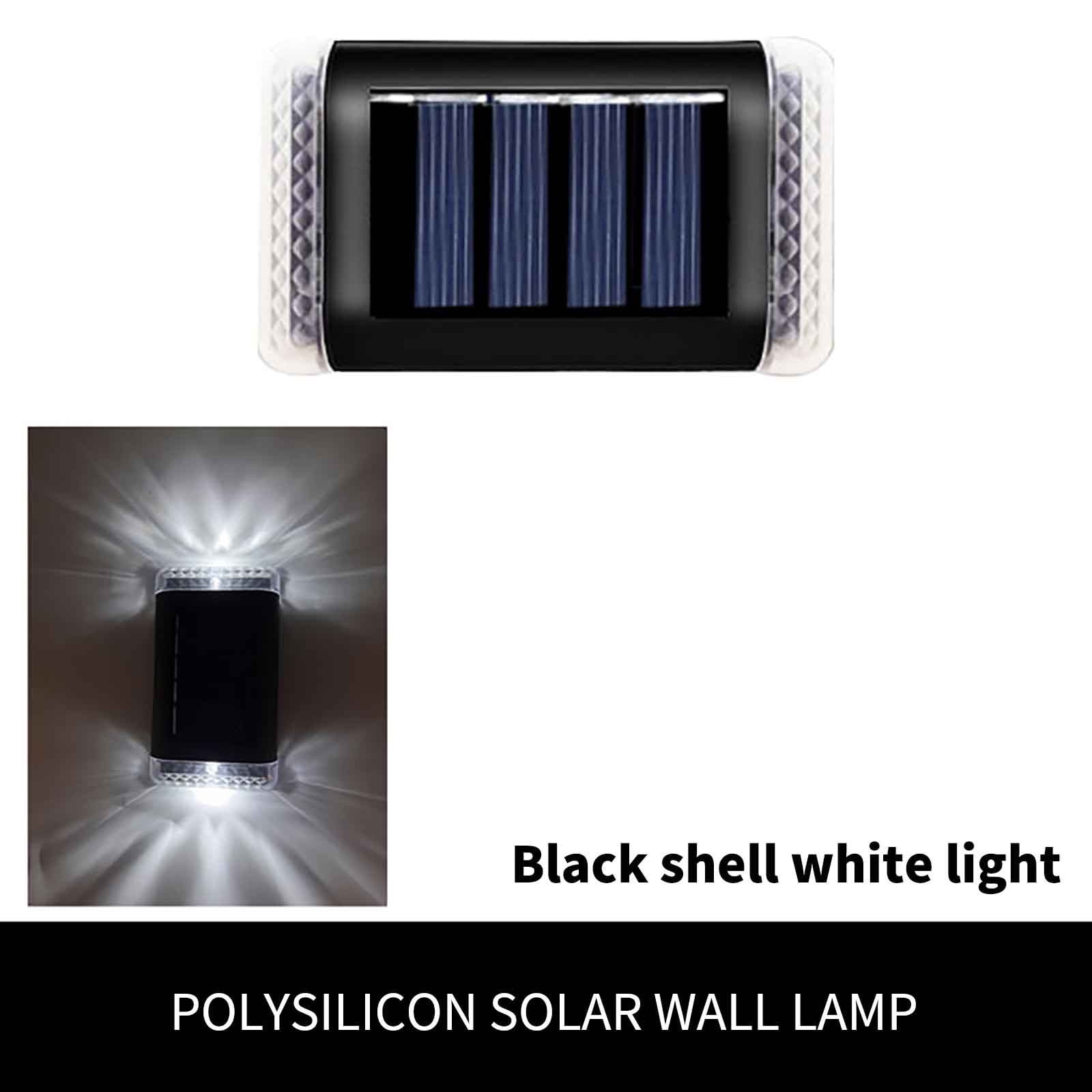 SDJMa 4 Pcs Solar Wall Lights Small Fence Lights Solar Powered, Up Down ...