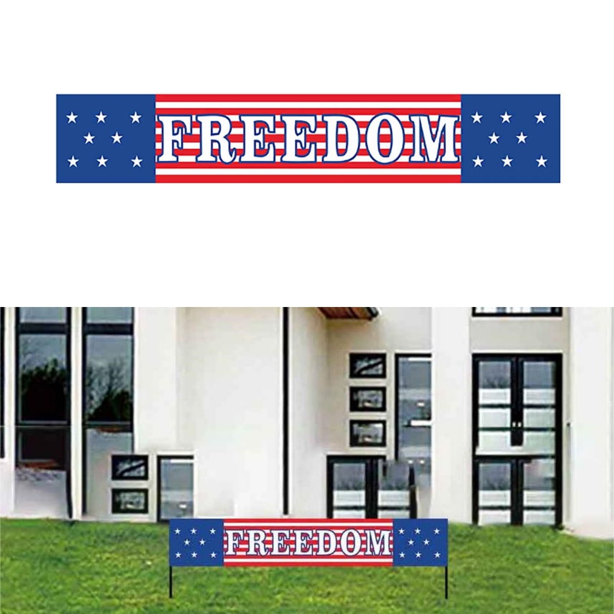 SDJMa 4th of July Patriotic Garden Decoration Large Freedom Letter ...