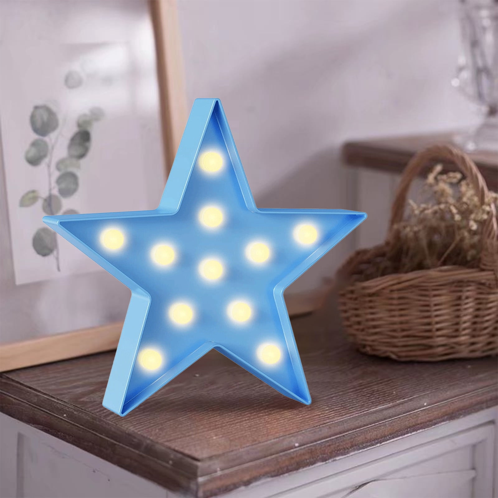 SDJMa 4th of July Patriotic Decoration, Blue Star Sign with LED Marquee ...