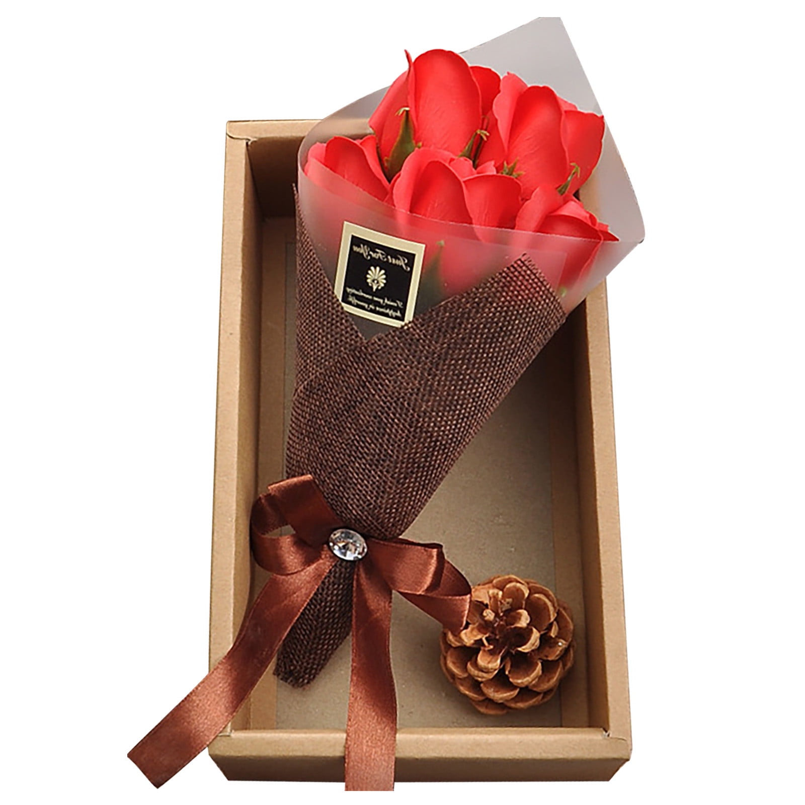 SDJMa 5 Roses Gift Box 9in X 5.31in Assorted Colors Flowers Bouquets ...