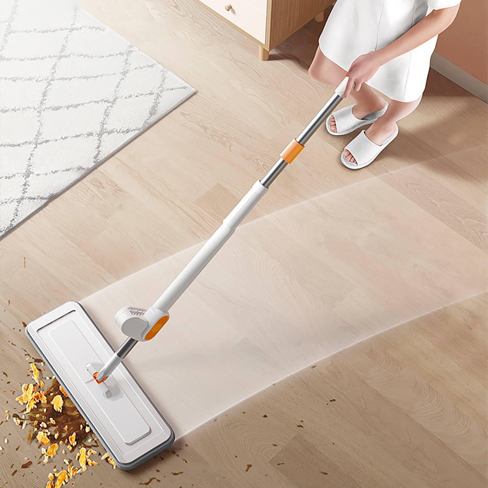 SDJMa 55" Hands-Free Self Wringing Flat Mop, Microfiber Floor Mop with ...