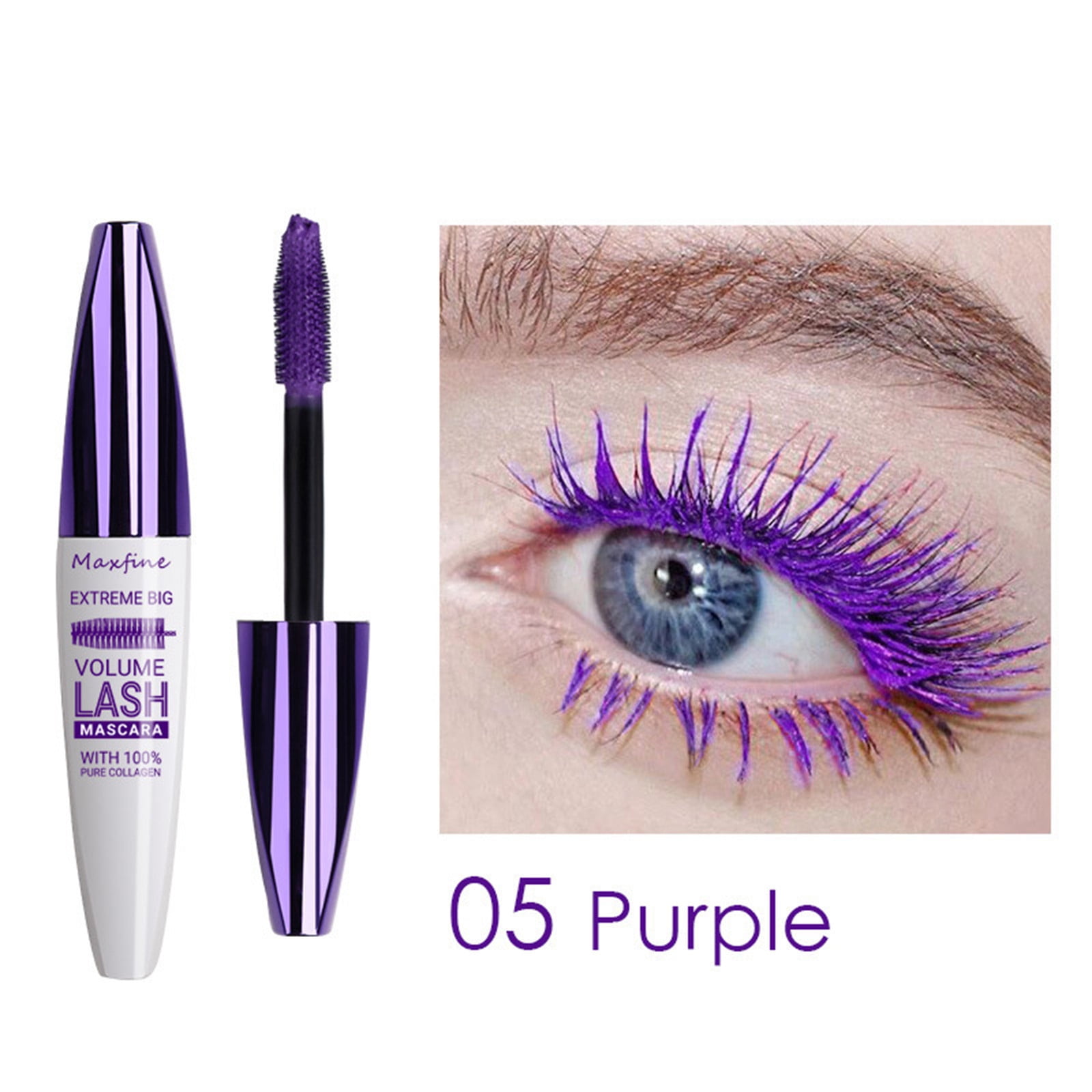 EKIDAZB SDJMa 5D Waterproof Smudge-Proof Color Mascara, Eye Makeup for Women, Parties, Cosplay ...