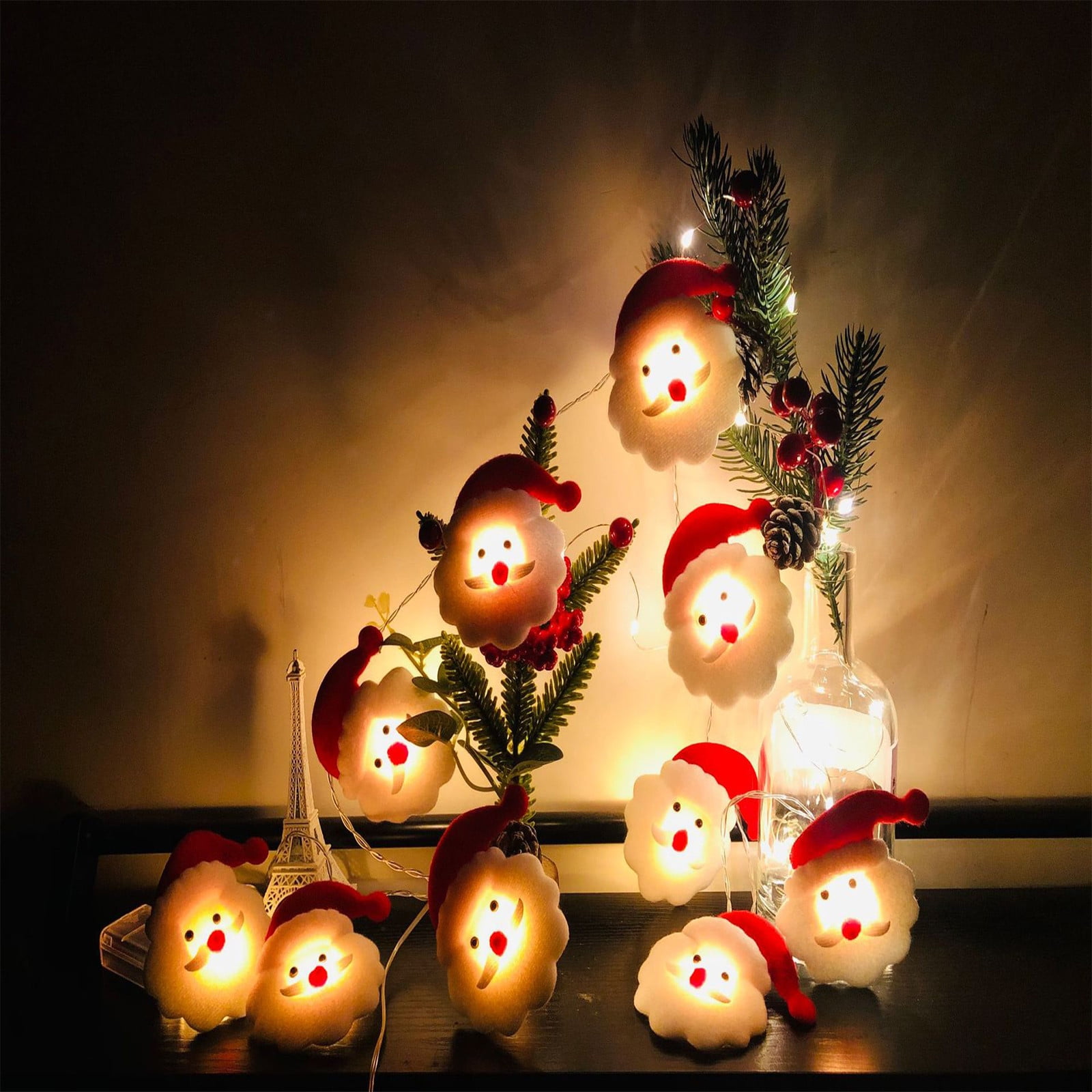 SDJMa 6.5ft Christmas Santa Claus String Lights 10 Led Lights Xmas ...