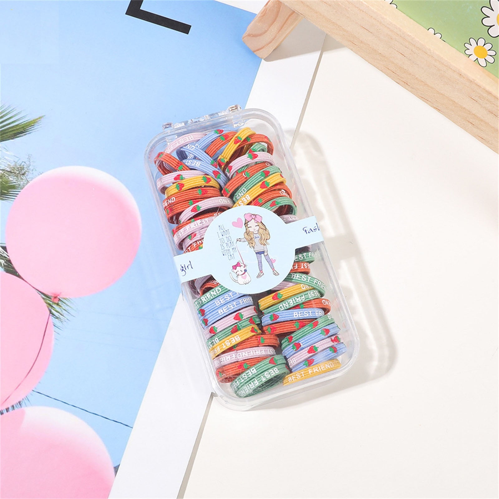 SDJMa 60 Pcs No Damage colorful Elastics Hair Ties, Assorted Hair Bands ...