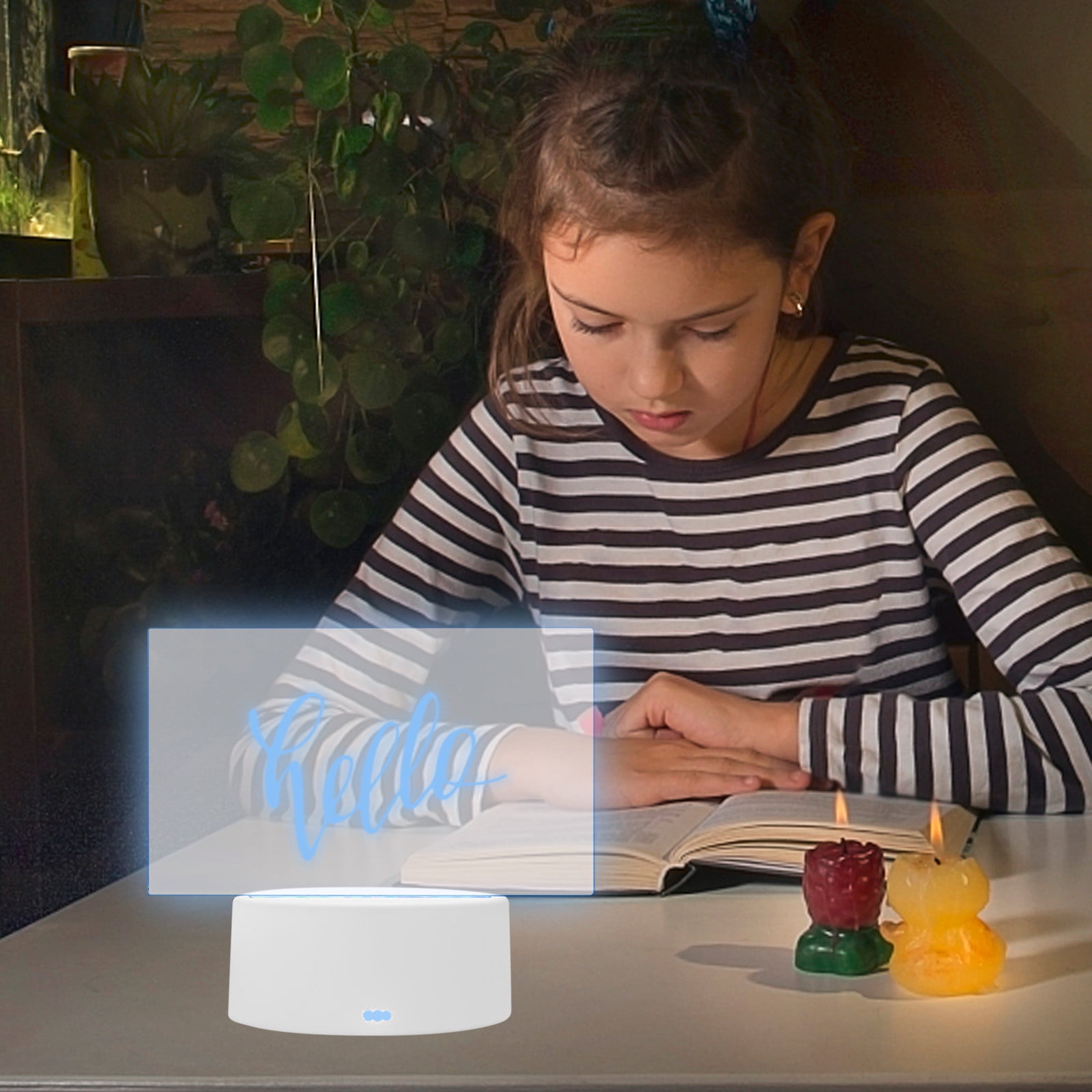 SDJMa Acrylic Dry Erase Board with Erasable Markers & Light Up Stand ...