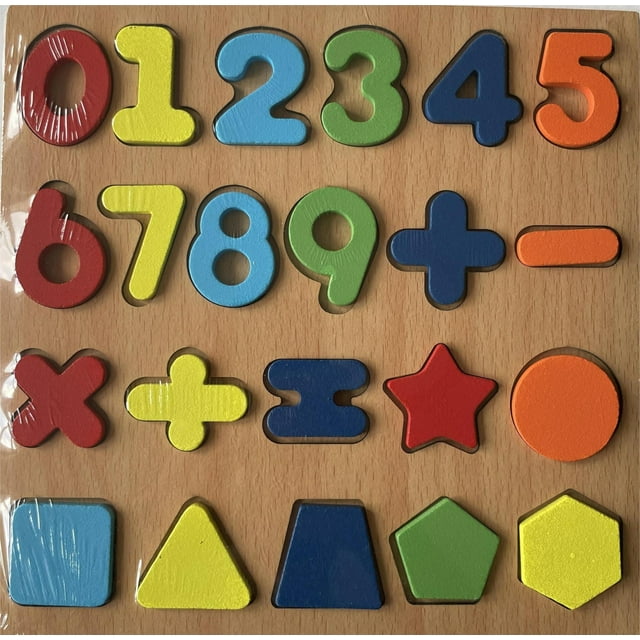 SDJMa Alphabet and Number Puzzle Set Wooden Upper Case Letter Number ...