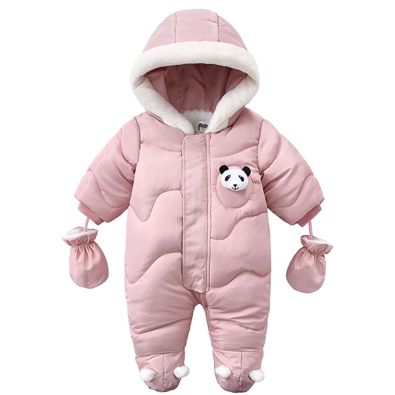 SDJMa Baby Girl Boy Snowsuit Infant Newborn Winter Jumpsuit Toddler Hooded Fleece Lined Romper ...