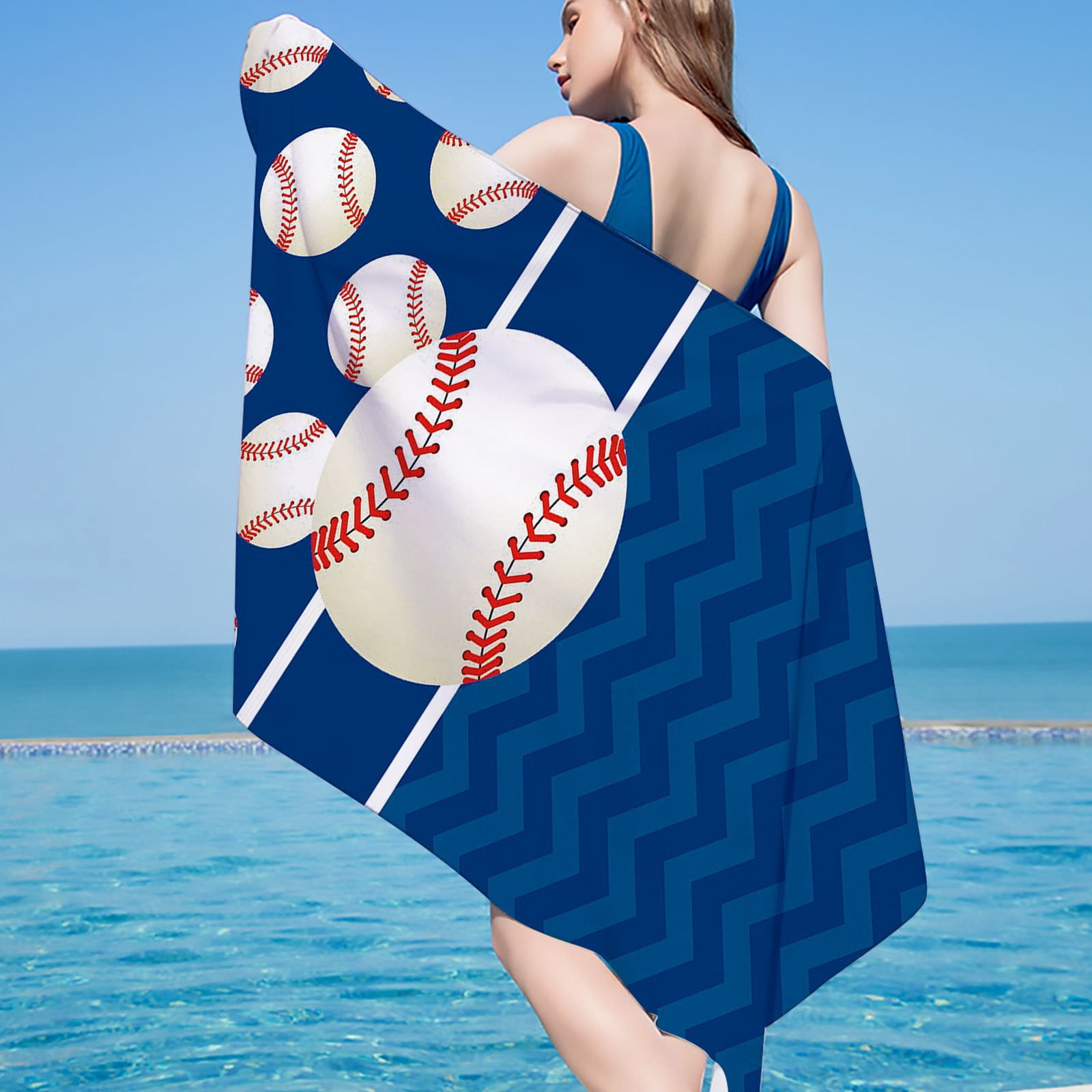 SDJMa Baseball Beach Towel, Microfiber Beach Towels, Oversized, Quick ...