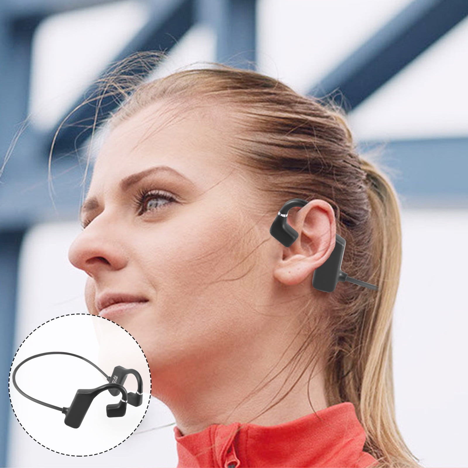 SDJMA Wireless Bone Conduction Headphones, Black - Walmart.com