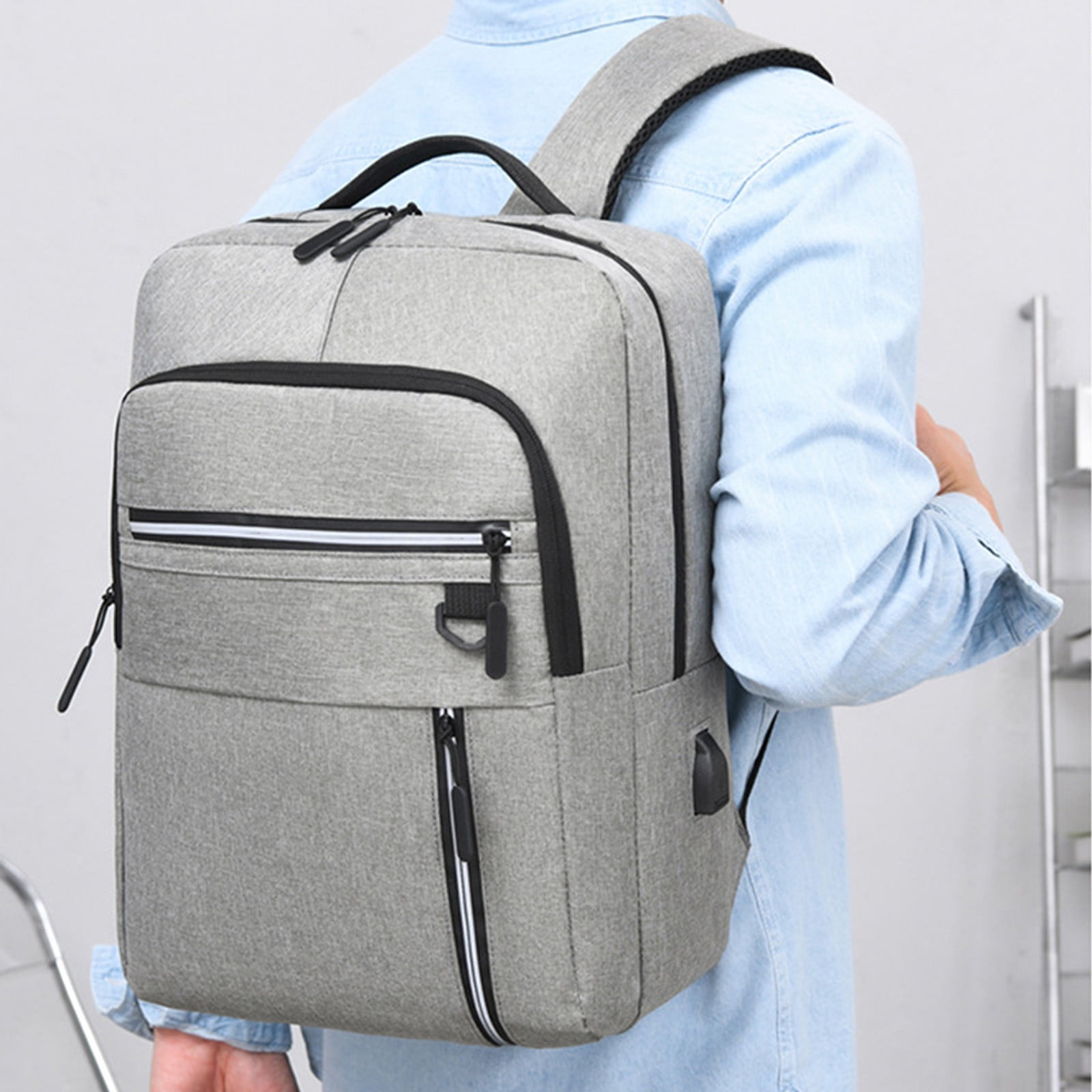 SDJMa Business Travel Anti Theft Slim Durable Laptops Backpack with USB ...