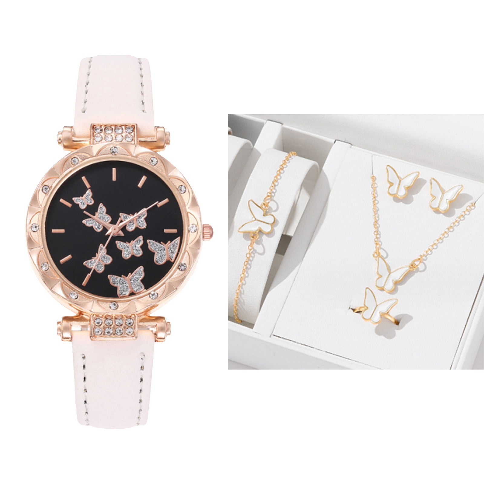 SDJMa Butterfly Watches Women Analog Quartz Watch Mosaic with Diamonds ...