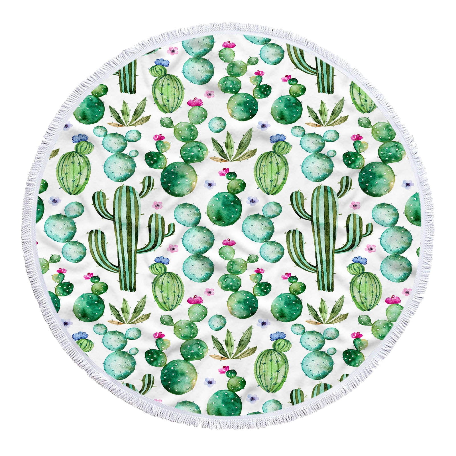 SDJMa Cactus Printed Microfiber Beach Towels 60" x 60" Oversized Round ...