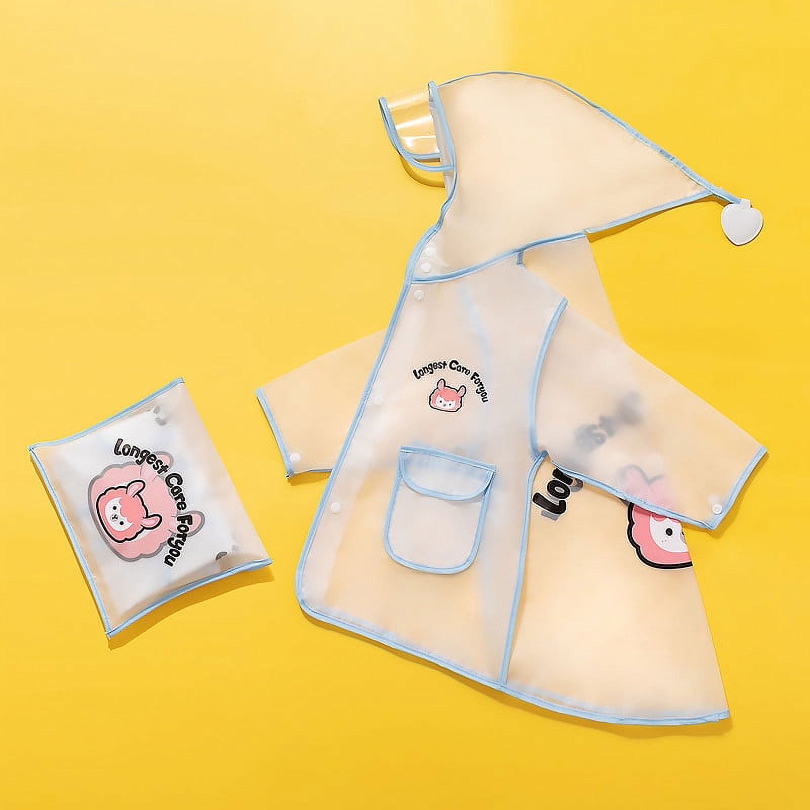 Herrnalise Children Transparent Cute Printed Raincoat Wearable ...