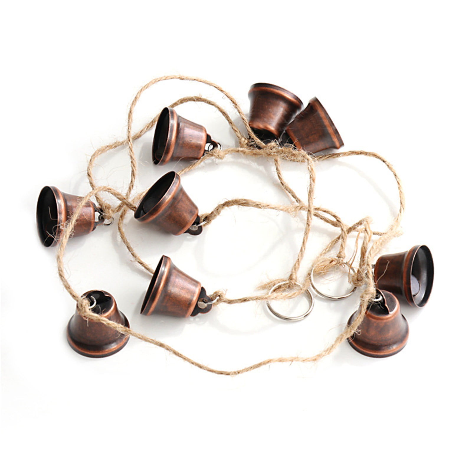 SDJMa Christmas Bells, 9 Vintage Brass Cow Bells with Hanging Rope ...