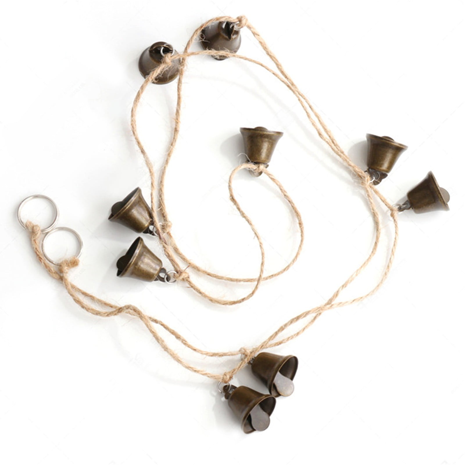 SDJMa Christmas Bells, 9 Vintage Brass Cow Bells with Hanging Rope ...