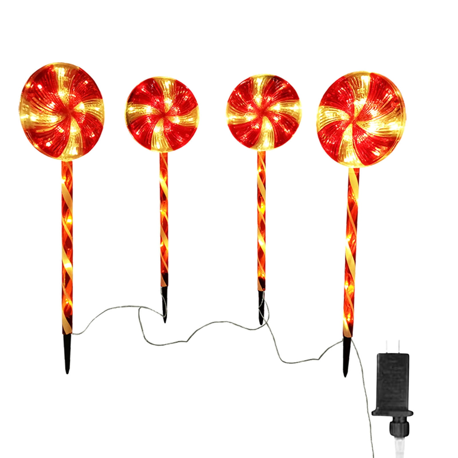SDJMa Christmas Decorations 27" Lollipops Peppermint Plug-in Pathway ...