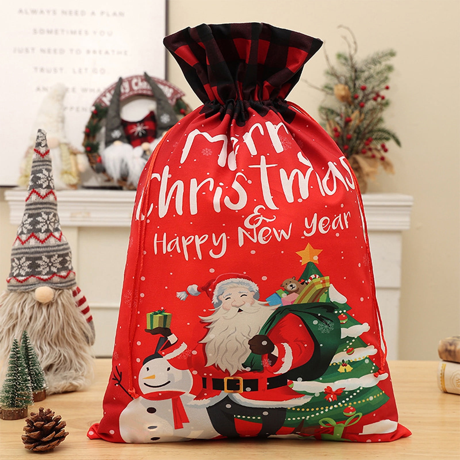 SDJMa Christmas Gift Bags with Drawstring, 20"x15" Giant Merry ...