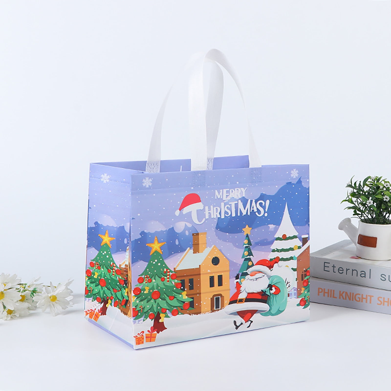 SDJMa Christmas Gift Bags, Large Merry Christmas Tote Bags with Handles ...