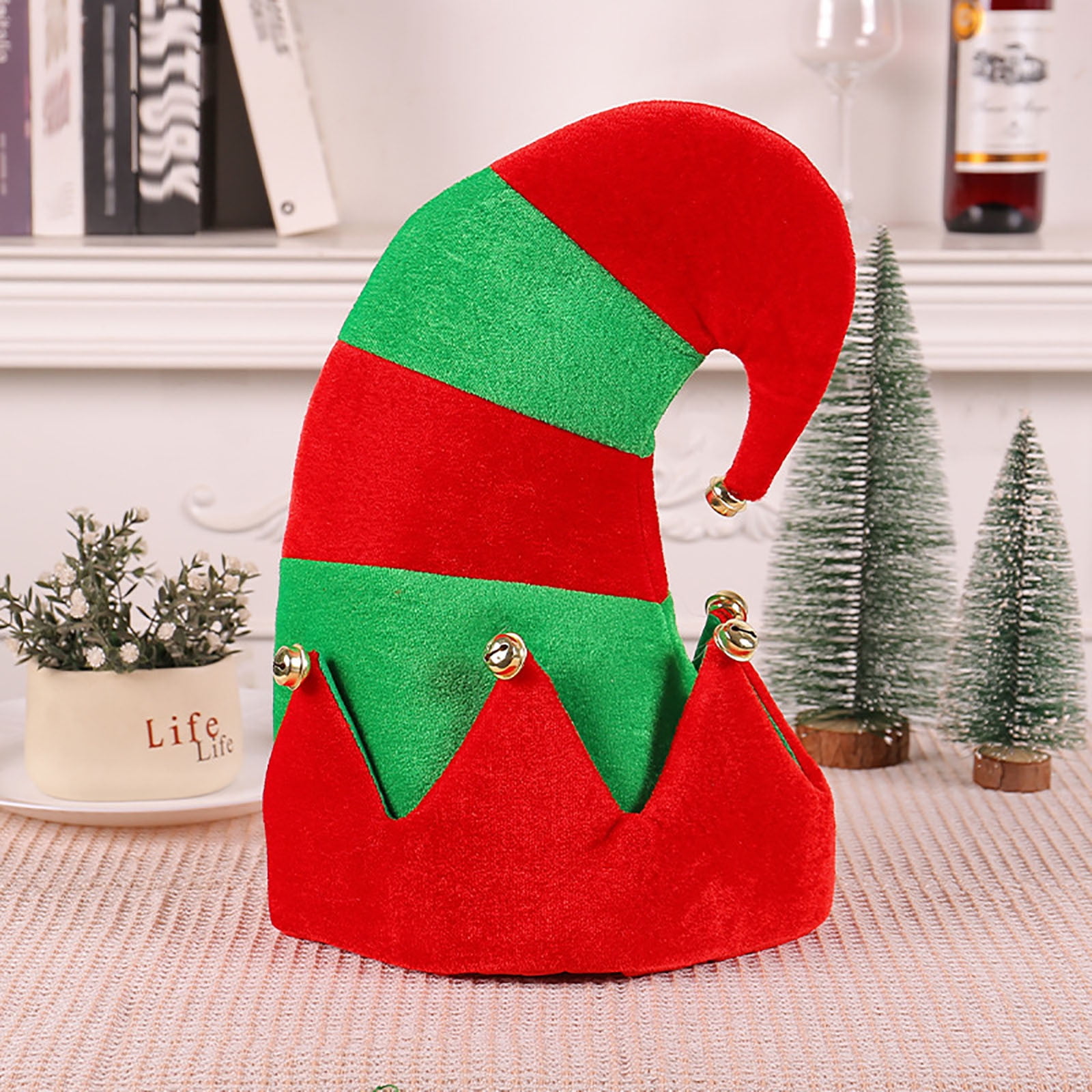 SDJMa Christmas Hat Christmas Elf Hat Colorful Funny Hats with Bells ...