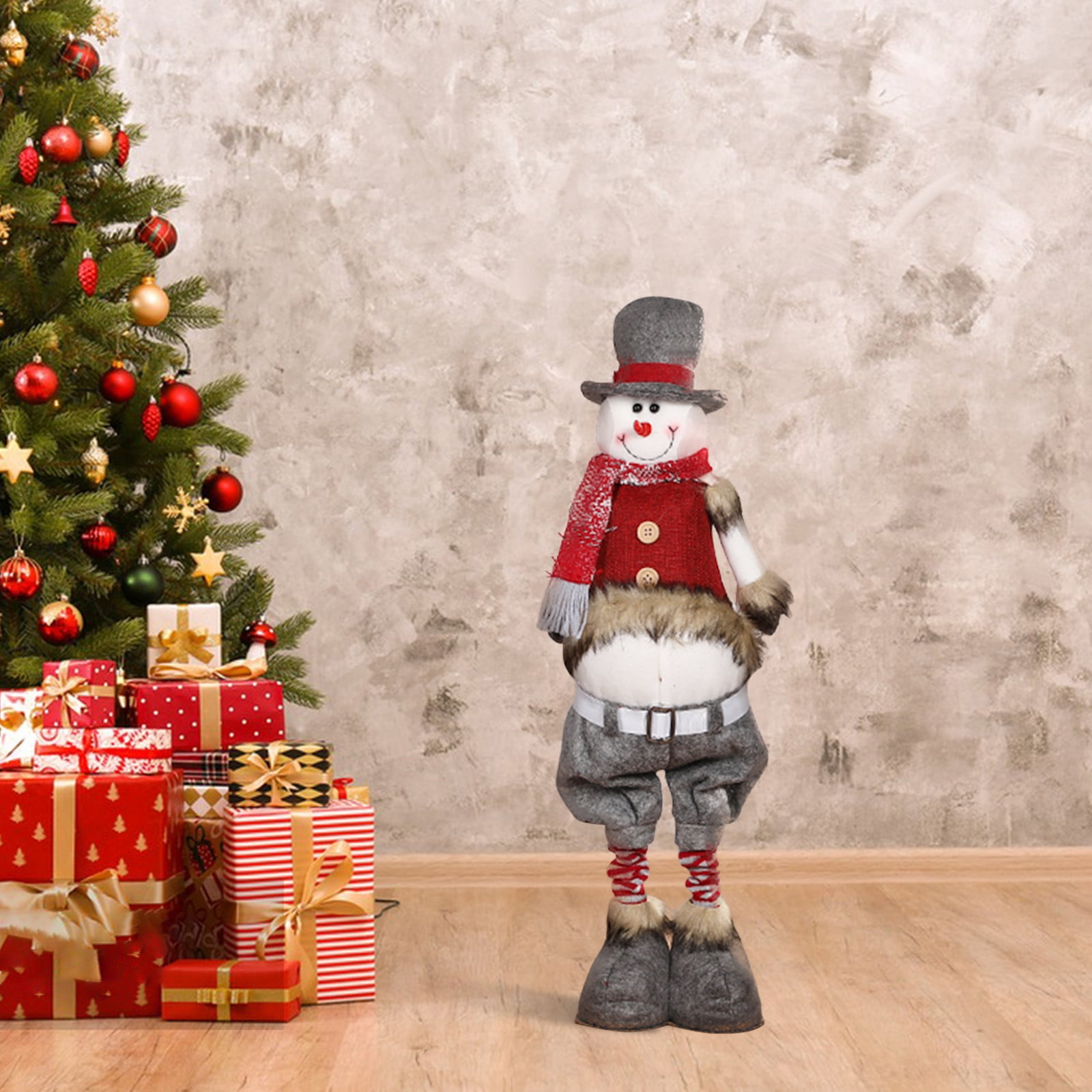 SDJMa Christmas Plush Toy Retractable Long Leg Standing Plush Doll ...