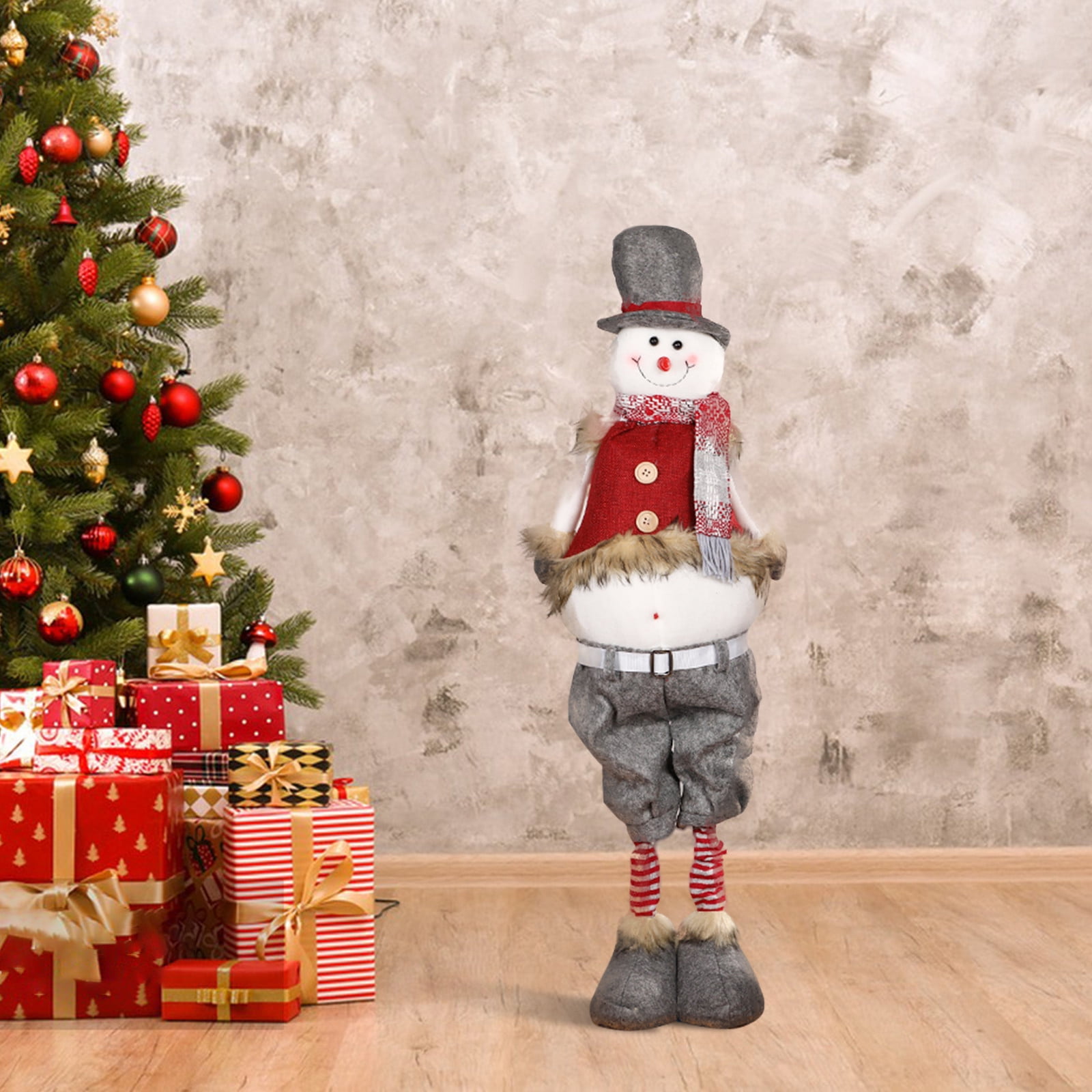 SDJMa Christmas Plush Toy Retractable Long Leg Standing Plush Doll ...