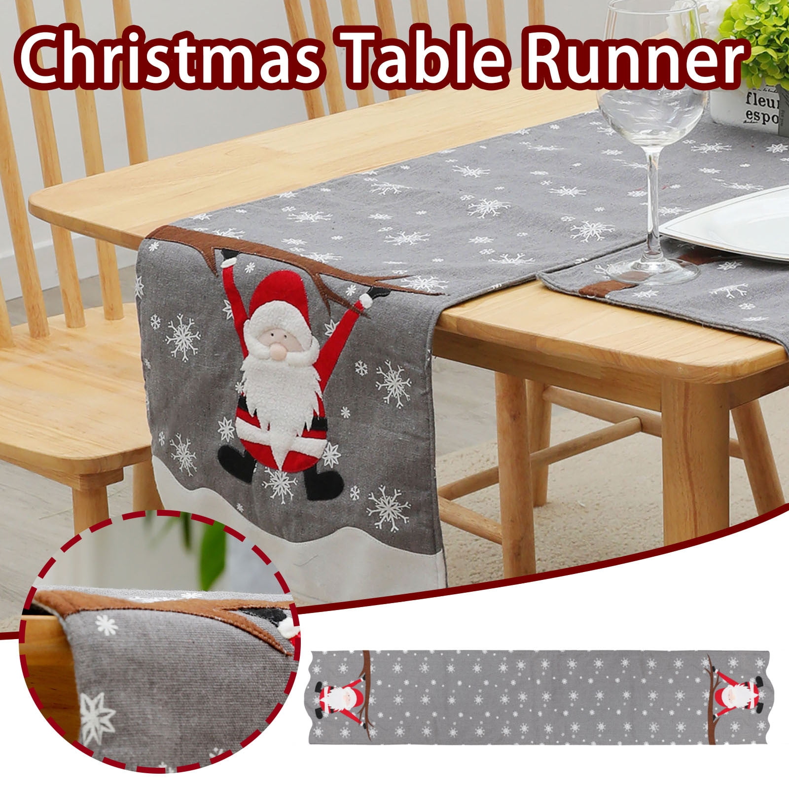 SDJMa Christmas Santa Table Runner 13x72 Inches Farmhouse Holiday Party ...