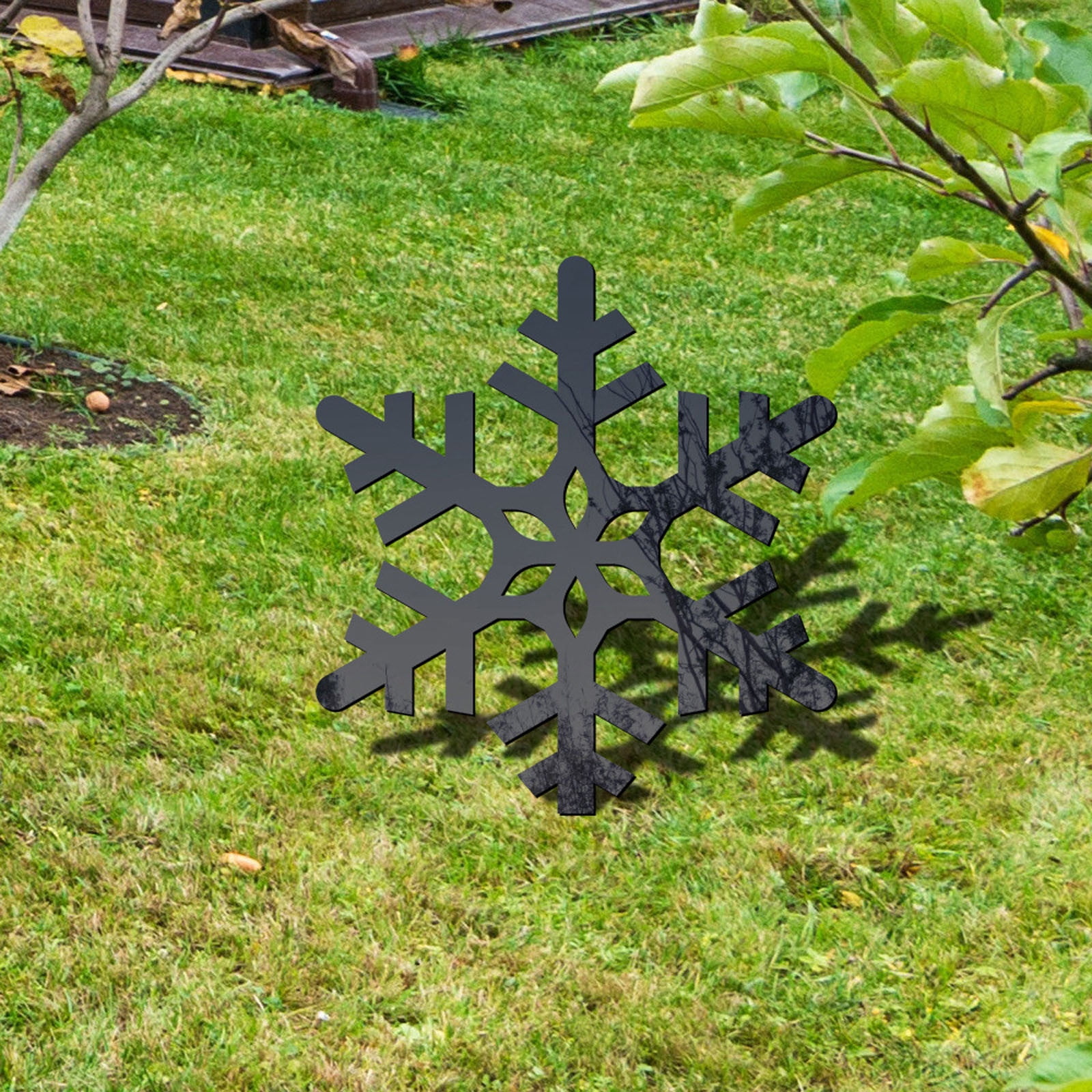 SDJMa Christmas Snowflake Stereo Garden Stake Outdoor Holiday Courtyard ...