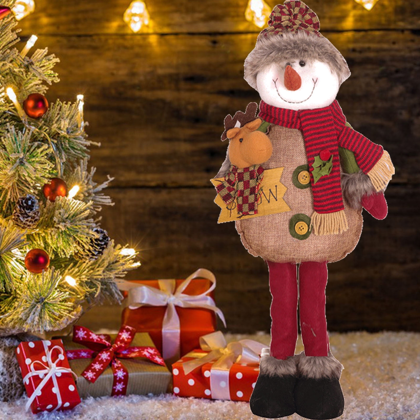 SDJMa Christmas Standing Plush Doll, 24 inch Santa Snowman Reindeer ...